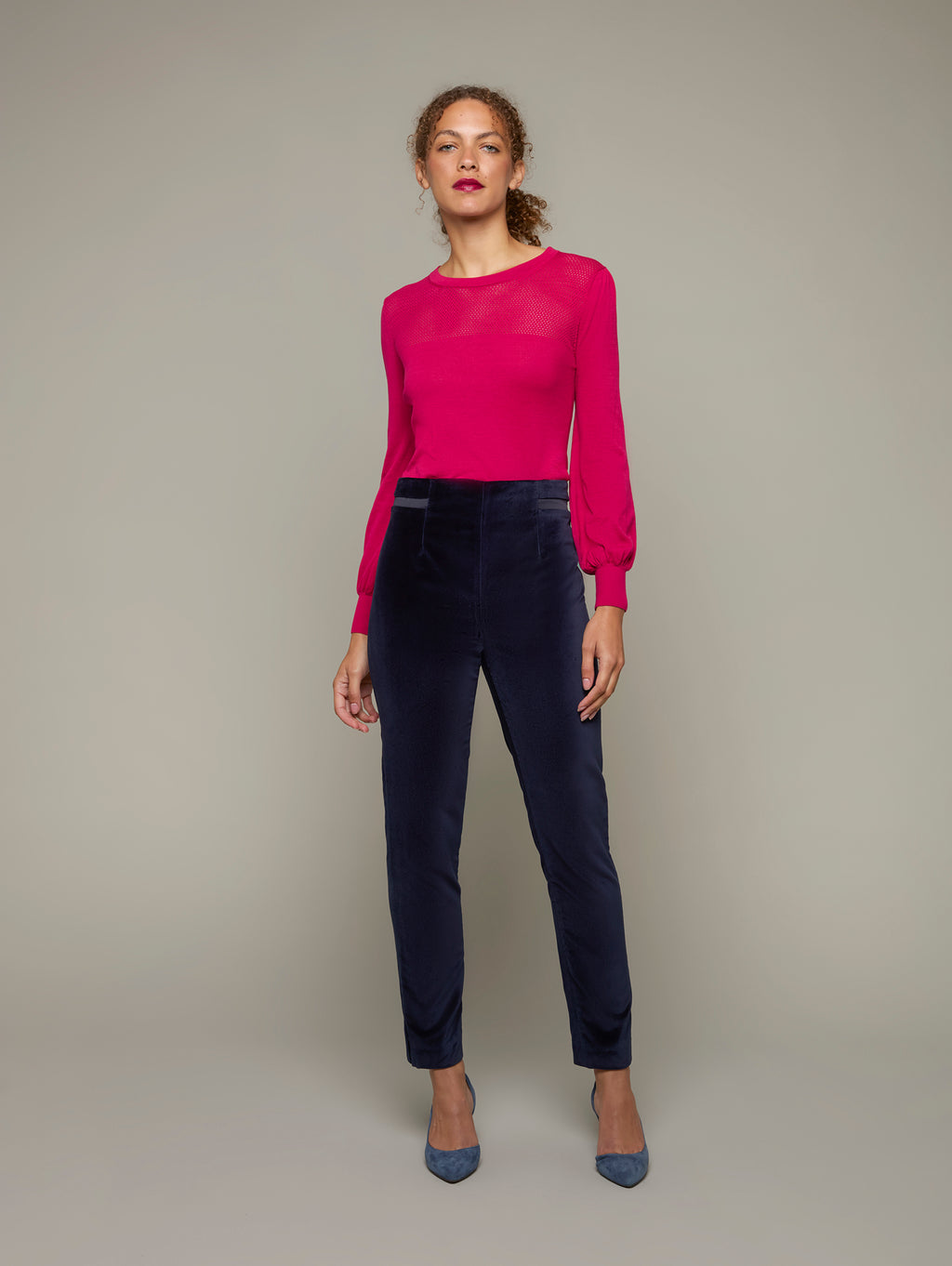Women's Cotton Silk Top in Raspberry | Sustainable Fashion UK | DEPLOY