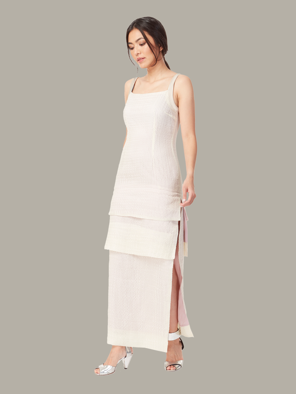 3-Tier Cocktail Dress in Ivory | Sustainable Fashion | DEPLOY | Womenswear